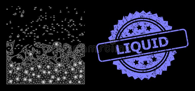 Scratched Liquid Stamp and Bright Web Mesh Boiling Liquid with ...