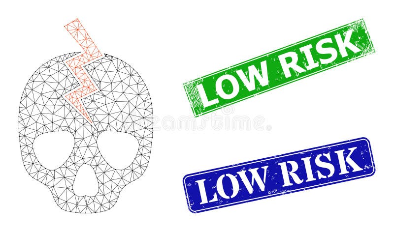 Scratched Low Risk Seals and Triangle Mesh Death Strike Icon Stock ...