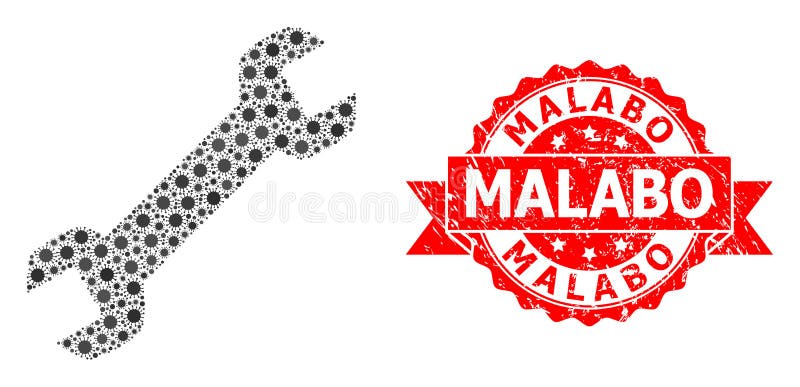 Scratched Malabo Seal and Virus Mosaic Wrench Stock Vector ... Scratched Malabo Seal and Virus Mosaic Wrench Stock Vector ...