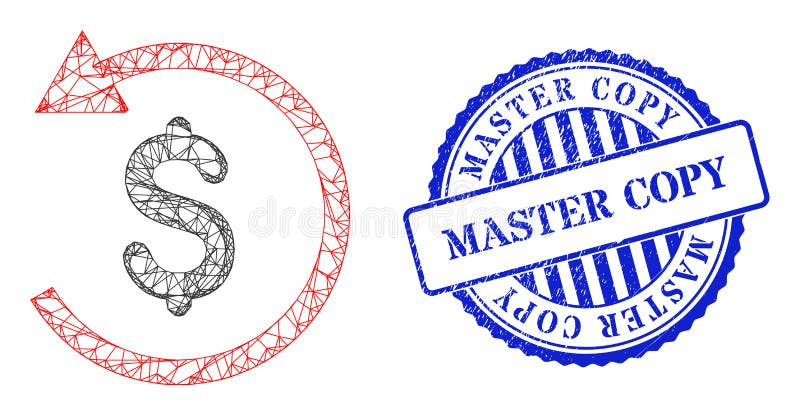 Scratched Master Copy Stamp and Network Refund Mesh Stock Vector ...