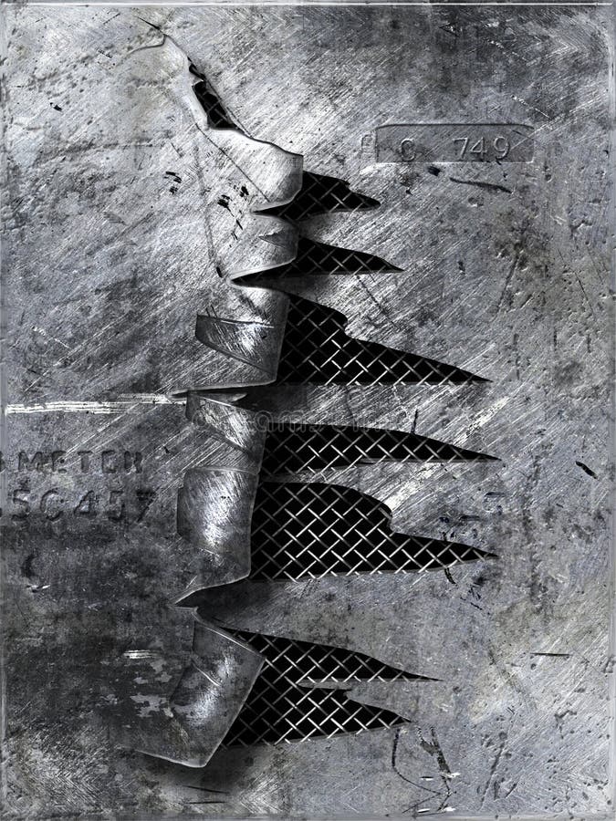 Scratched metal ripped stock illustration. Illustration of futuristic ...