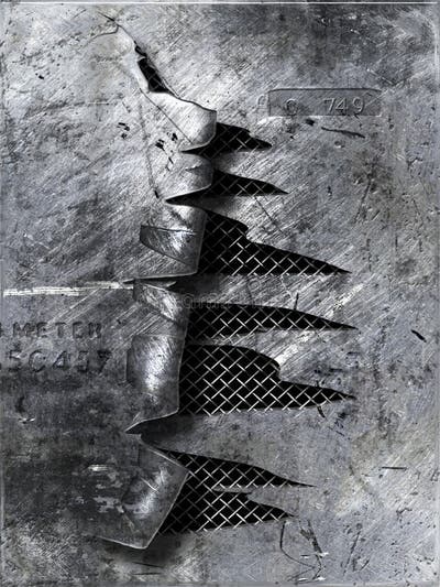 Scratched metal ripped stock illustration. Illustration of futuristic ...