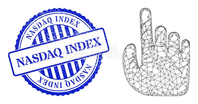 Scratched Nasdaq Index Seal and Net Index Finger Web Mesh Editorial ...
