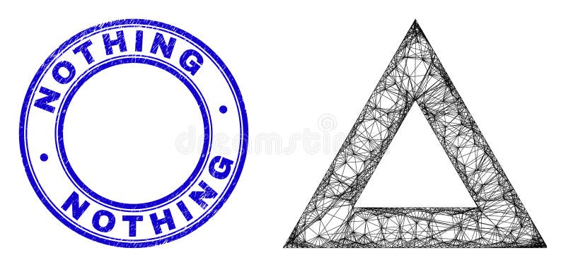 Scratched Nothing Stamp and Linear Irregular Mesh Empty Triangle Icon ...