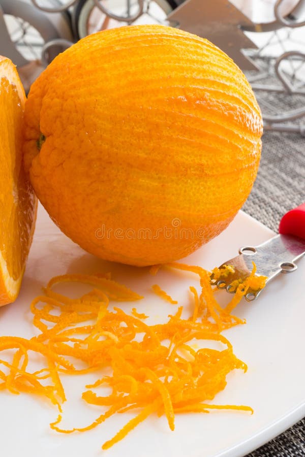 Scratched Orange and Thin Curls of Orange Peel Stock Photo - Image of ...