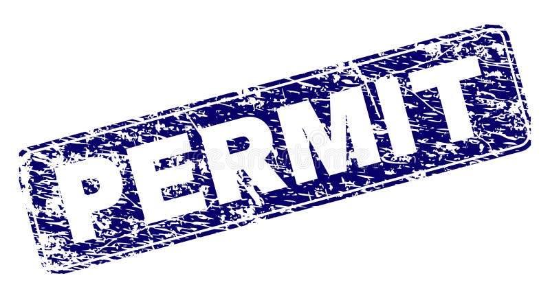 Scratched PERMIT Framed Rounded Rectangle Stamp Stock Vector ...