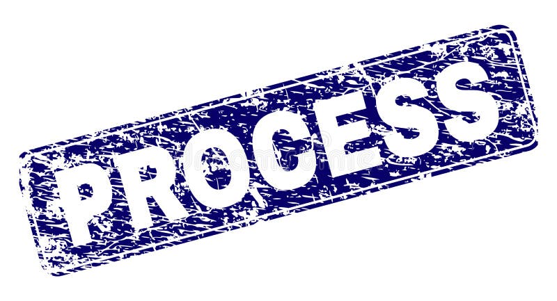 Scratched PROCESS Framed Rounded Rectangle Stamp Stock Vector ...