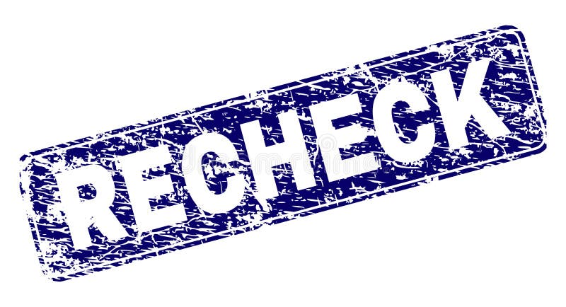 Scratched RECHECK Framed Rounded Rectangle Stamp Stock Vector ...