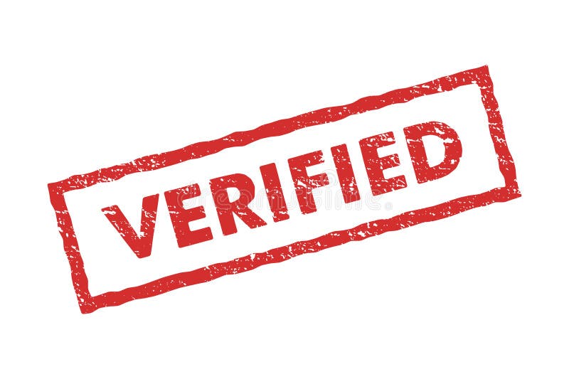 Scratched Red Stamp with the Word Verified. Vector Flat Illustration ...