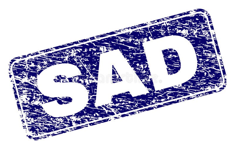 Scratched SAD Framed Rounded Rectangle Stamp Stock Vector ...