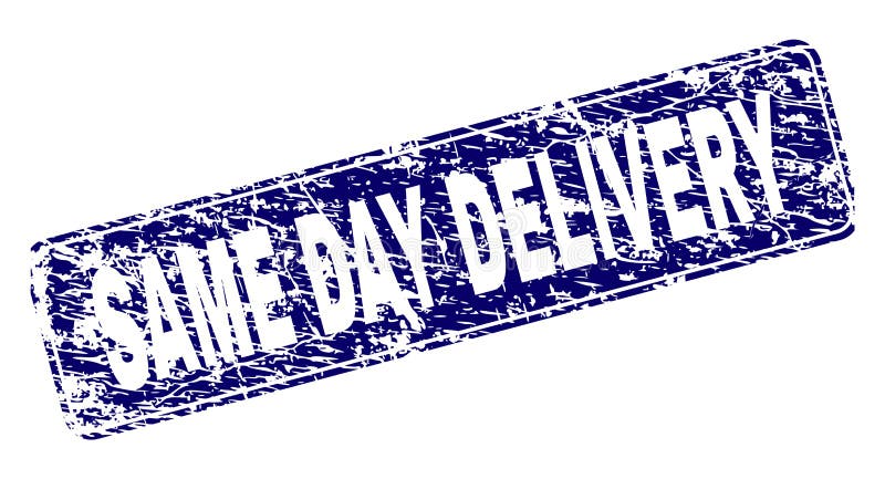 Scratched SAME DAY DELIVERY Framed Rounded Rectangle Stamp Stock Vector ...