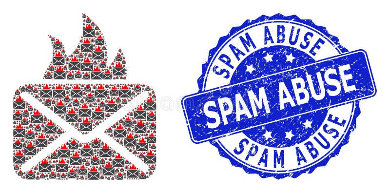 Scratched Spam Abuse Round Seal and Recursion Hot Mail Icon Mosaic ... Scratched Spam Abuse Round Seal and Recursion Hot Mail Icon Mosaic ...