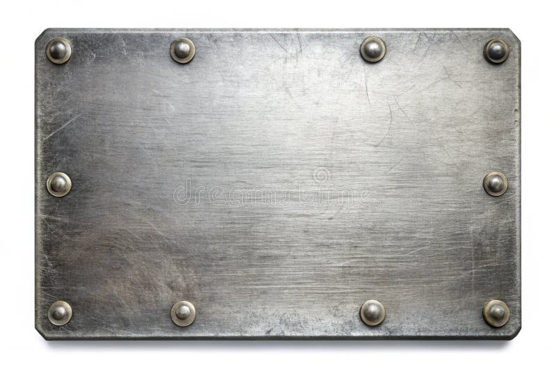 Scratched Steel Metal Plate Isolated with Clipping Path Stock ...