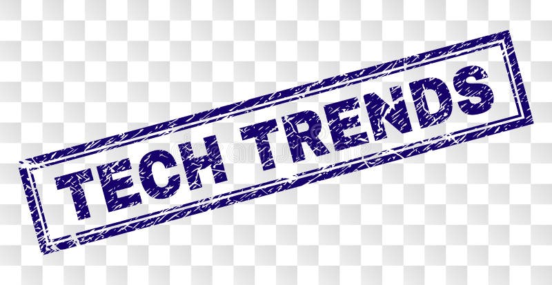 Scratched TECH TRENDS Rectangle Stamp Stock Vector - Illustration of ...