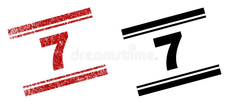 Scratched Textured and Clean 7 Stamp Prints Stock Vector - Illustration ...