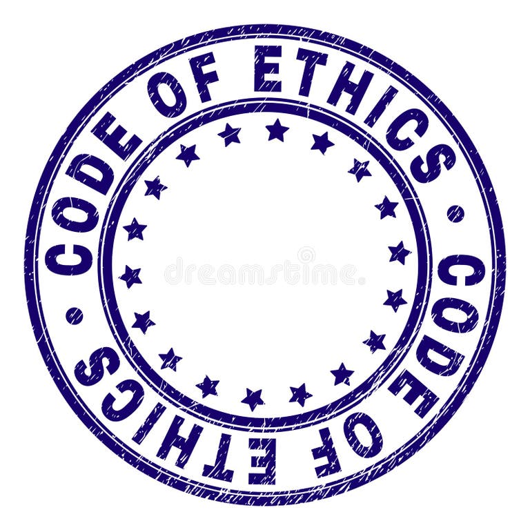 Scratched Textured CODE of ETHICS Round Stamp Seal Stock Vector ...