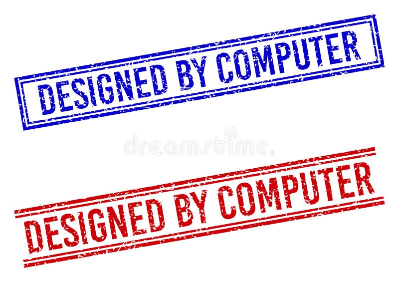 Scratched Textured DESIGNED by COMPUTER Stamp Seals with Double Lines ...