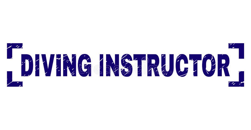 Scratched Textured DIVING INSTRUCTOR Stamp Seal Inside Corners Stock ...