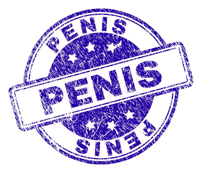 Scratched Textured Penis Stamp Seal Stock Vector Illustration Of