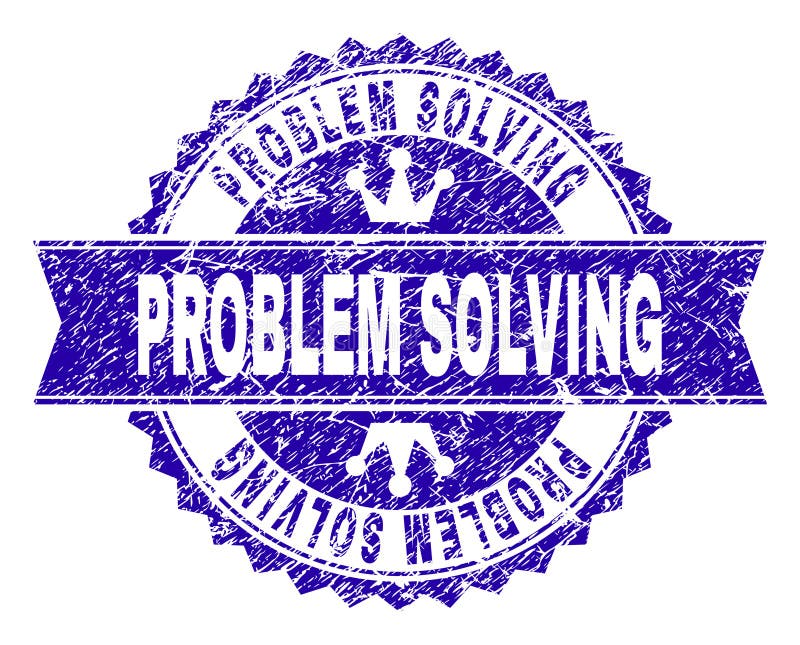 Scratched Textured PROBLEM SOLVING Stamp Seal with Ribbon Stock Vector ...
