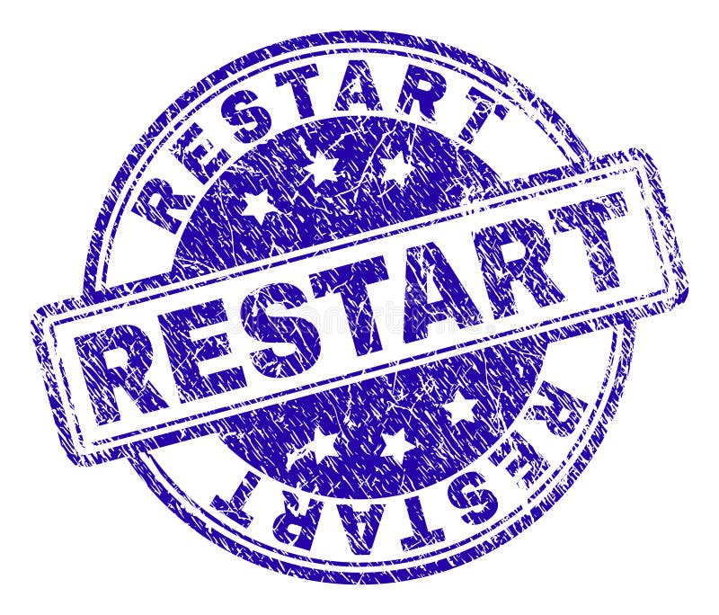 Scratched Textured RESTART Stamp Seal Stock Vector - Illustration of ...