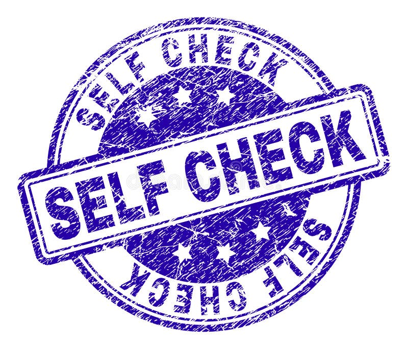 Scratched Textured SELF CHECK Stamp Seal Stock Vector - Illustration of ...
