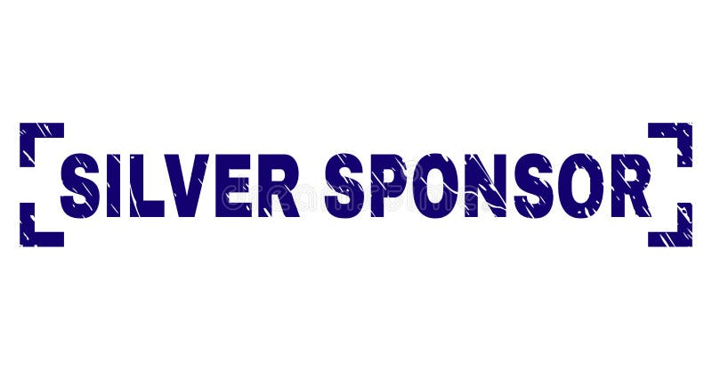Scratched Textured SILVER SPONSOR Stamp Seal Inside Corners Stock ...