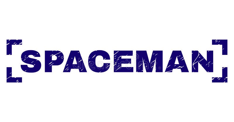 Scratched Textured SPACEMAN Stamp Seal Inside Corners Stock Vector ...