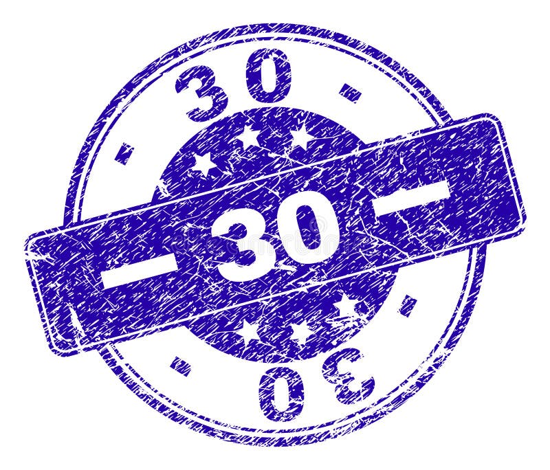 Scratched Textured 30 Stamp Seal Stock Vector - Illustration of print ...