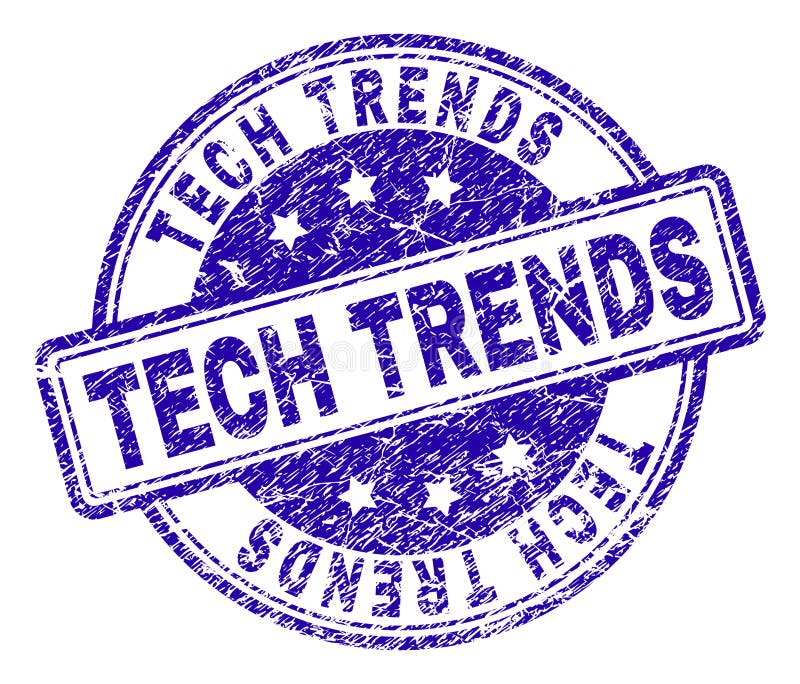 Scratched Textured TECH TRENDS Stamp Seal Stock Vector - Illustration ...