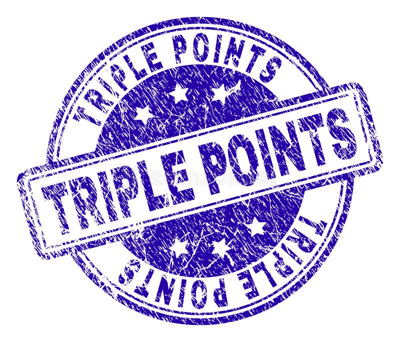 Scratched Textured TRIPLE POINTS Stamp Seal Stock Vector - Illustration ...