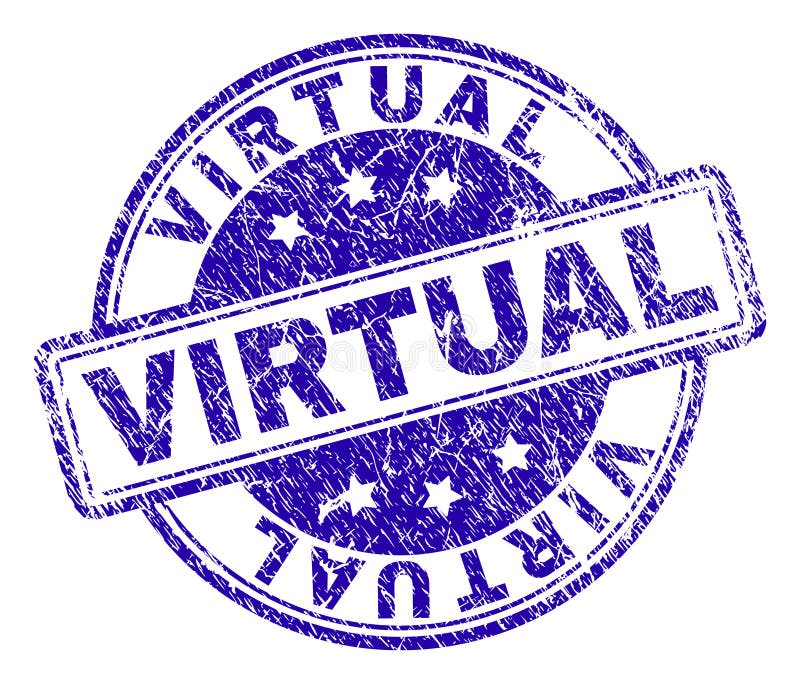 Scratched Textured VIRTUAL Stamp Seal Stock Vector - Illustration of ...