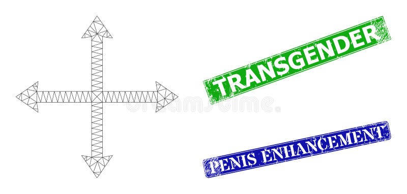 Scratched Transgender Stamp Imitations and Triangular Mesh Expand Icon ...