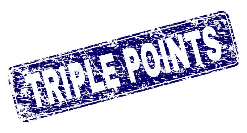Scratched TRIPLE POINTS Framed Rounded Rectangle Stamp Stock Vector ...