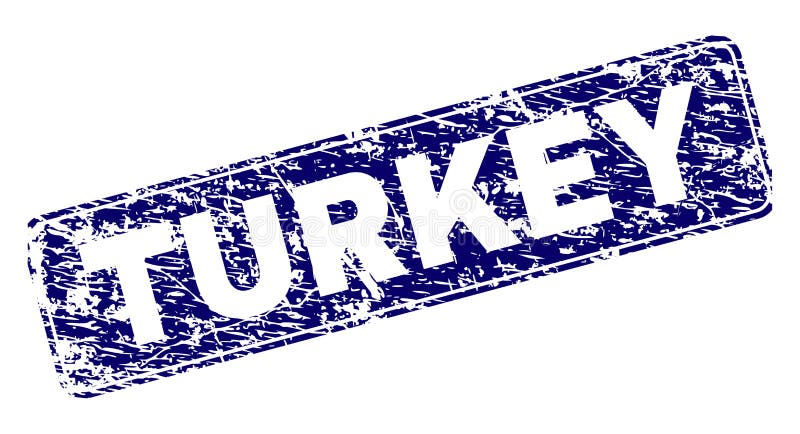 Scratched TURKEY Framed Rounded Rectangle Stamp Stock Vector ...