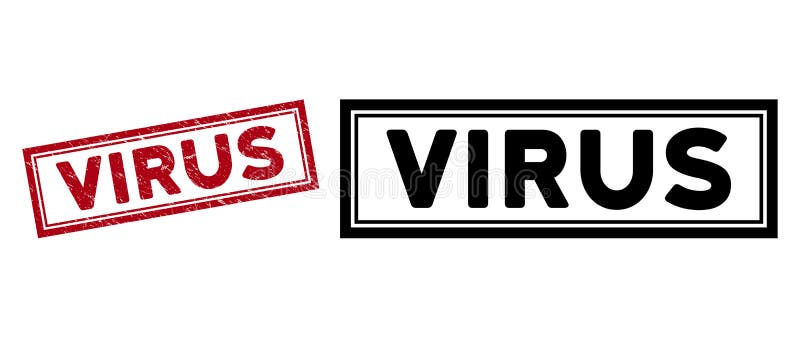Scratched Virus Rectangle Frame Seal Stock Illustration - Illustration ...