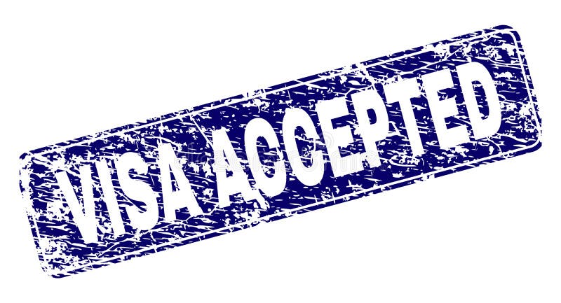 Scratched VISA ACCEPTED Framed Rounded Rectangle Stamp Stock Vector ...