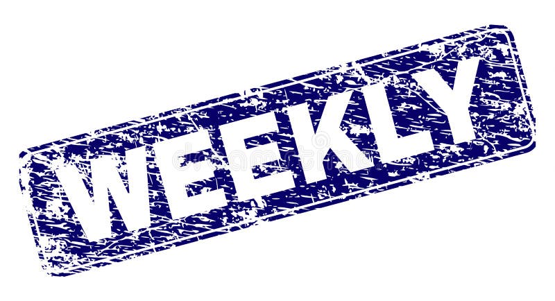 Scratched WEEKLY Framed Rounded Rectangle Stamp Stock Vector ...