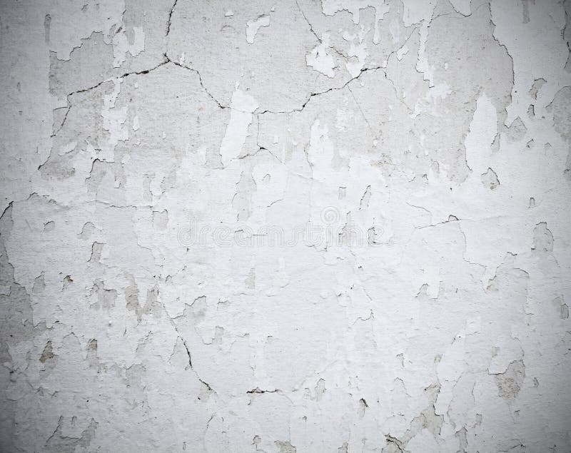 Whitewashed Plaster Wall with Small Cracks Forming a Bizarre Pat Stock ...