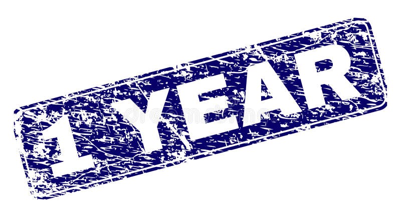 Scratched 1 YEAR Framed Rounded Rectangle Stamp Stock Vector ...