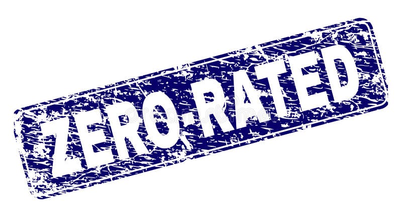 Scratched ZERO-RATED Framed Rounded Rectangle Stamp Stock Vector ...