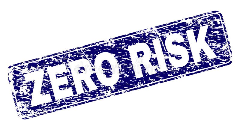 Scratched ZERO RISK Framed Rounded Rectangle Stamp Stock Vector ...