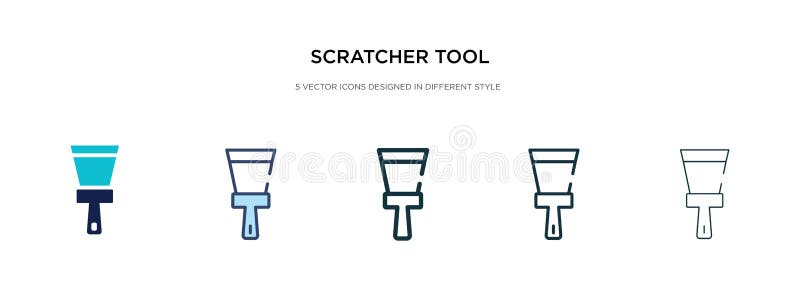Scratcher Tool Icon in Different Style Vector Illustration. Two Colored ...