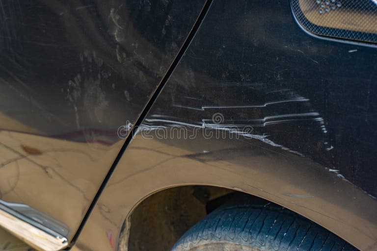 Scratches on car paint stock photo. Image of vandalism - 389192178