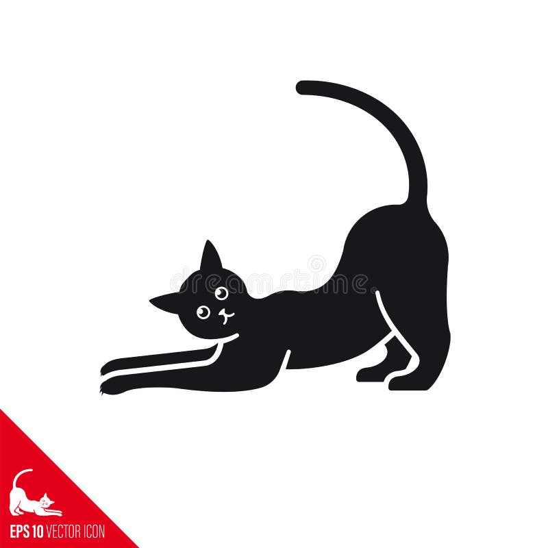Scratching Cat Vector Glyph Icon Stock Vector - Illustration of icon ...