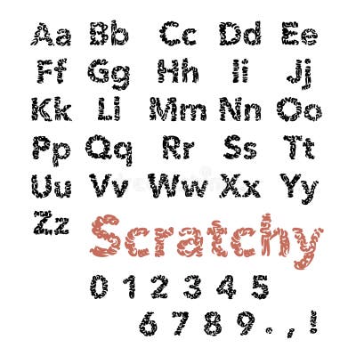 Scratchy font Alphabet stock vector. Illustration of sign - 268714991