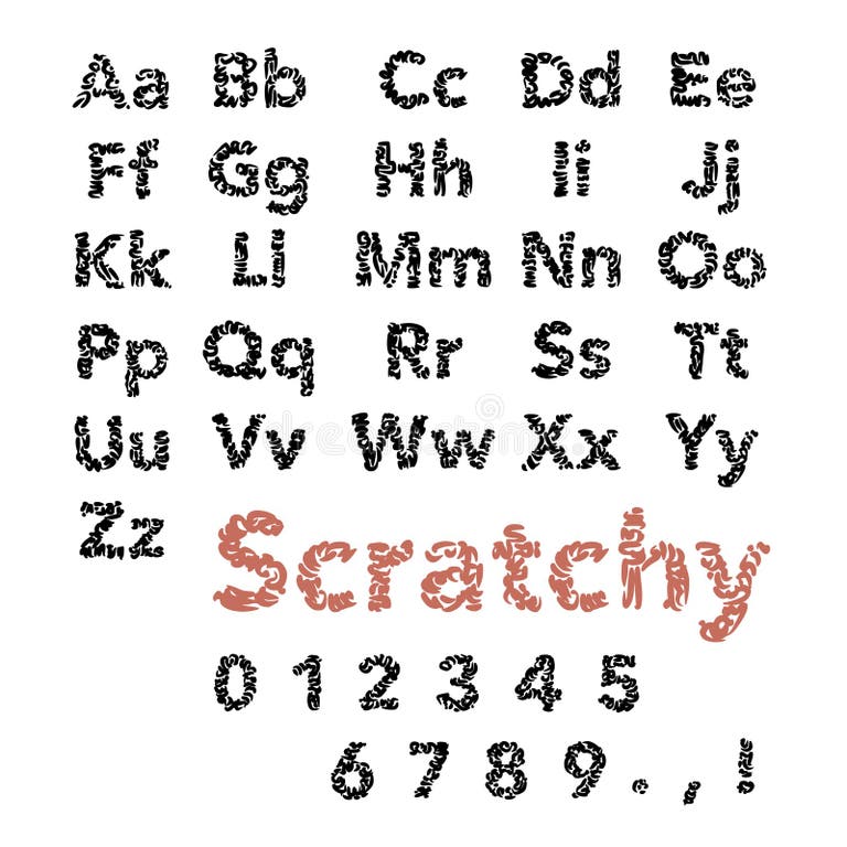 Scratchy font Alphabet stock vector. Illustration of sign - 268714991