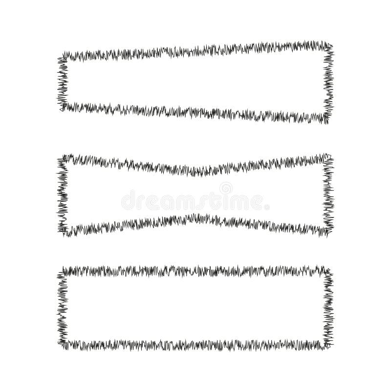 Scratchy Rectangle Frames. Hand Drawn Borders. Rough Linear Design ...