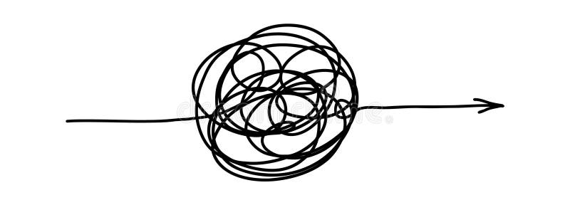 Scrawl Ball. Messy Process Icons. Vector Complicated Way Concept. Stock ...