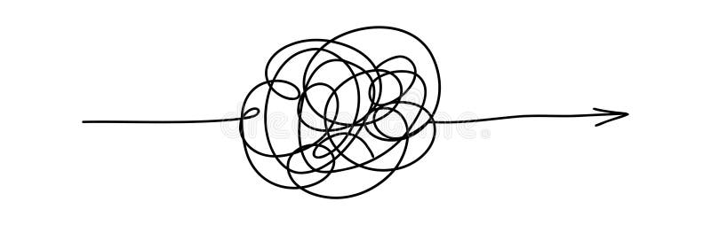 Scrawl Ball. Messy Process Icons. Vector Complicated Way Concept. Stock ...